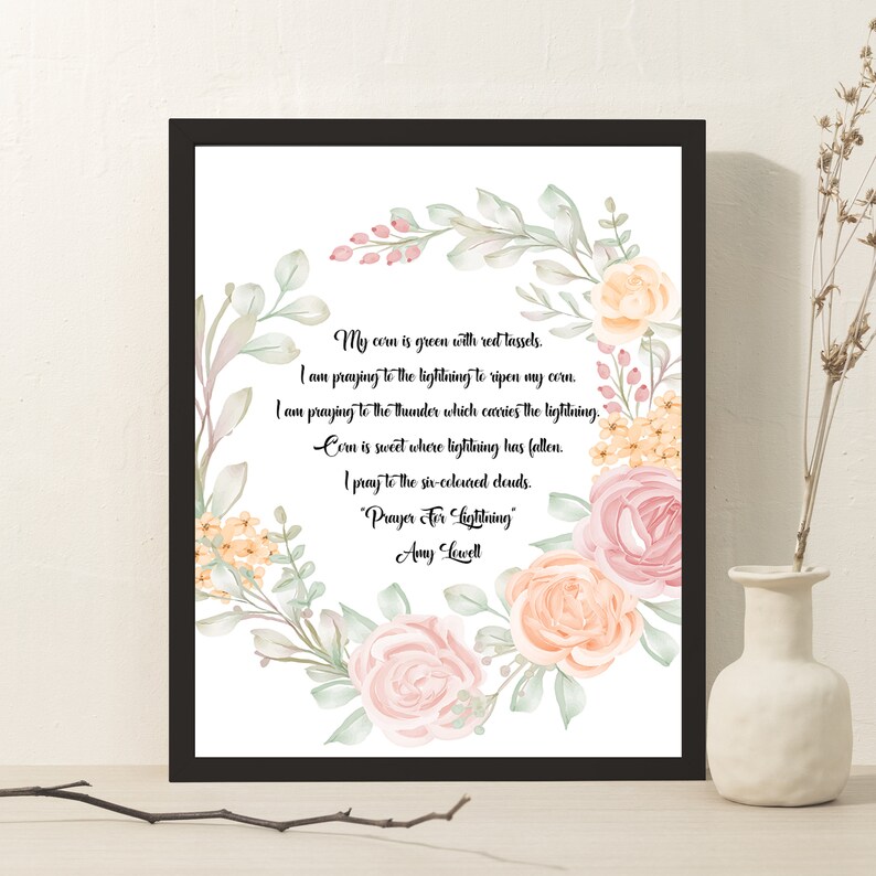 Poem Printable Amy Lovell Prayer for Lightning Poetry - Etsy