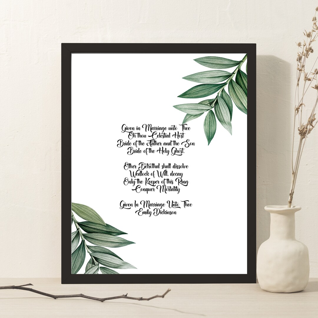 Poem Printable Emily Dickinson Poem Quotes Print Poetry - Etsy