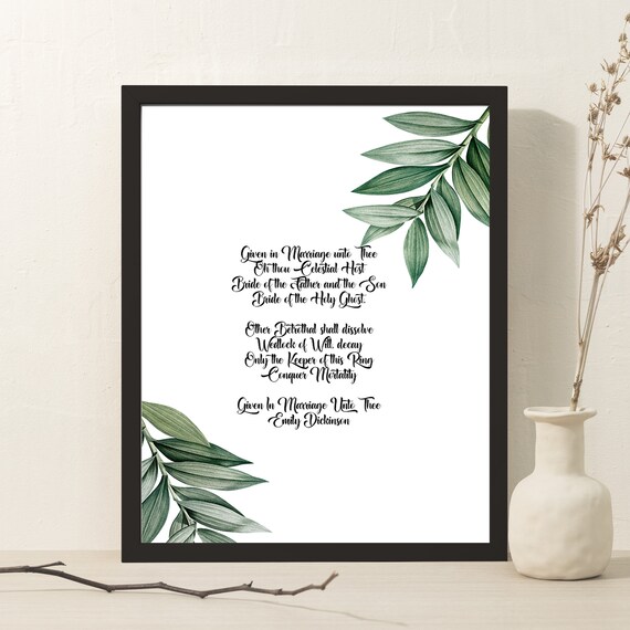 Poem Printable Emily Dickinson Poem Quotes Print Poetry - Etsy