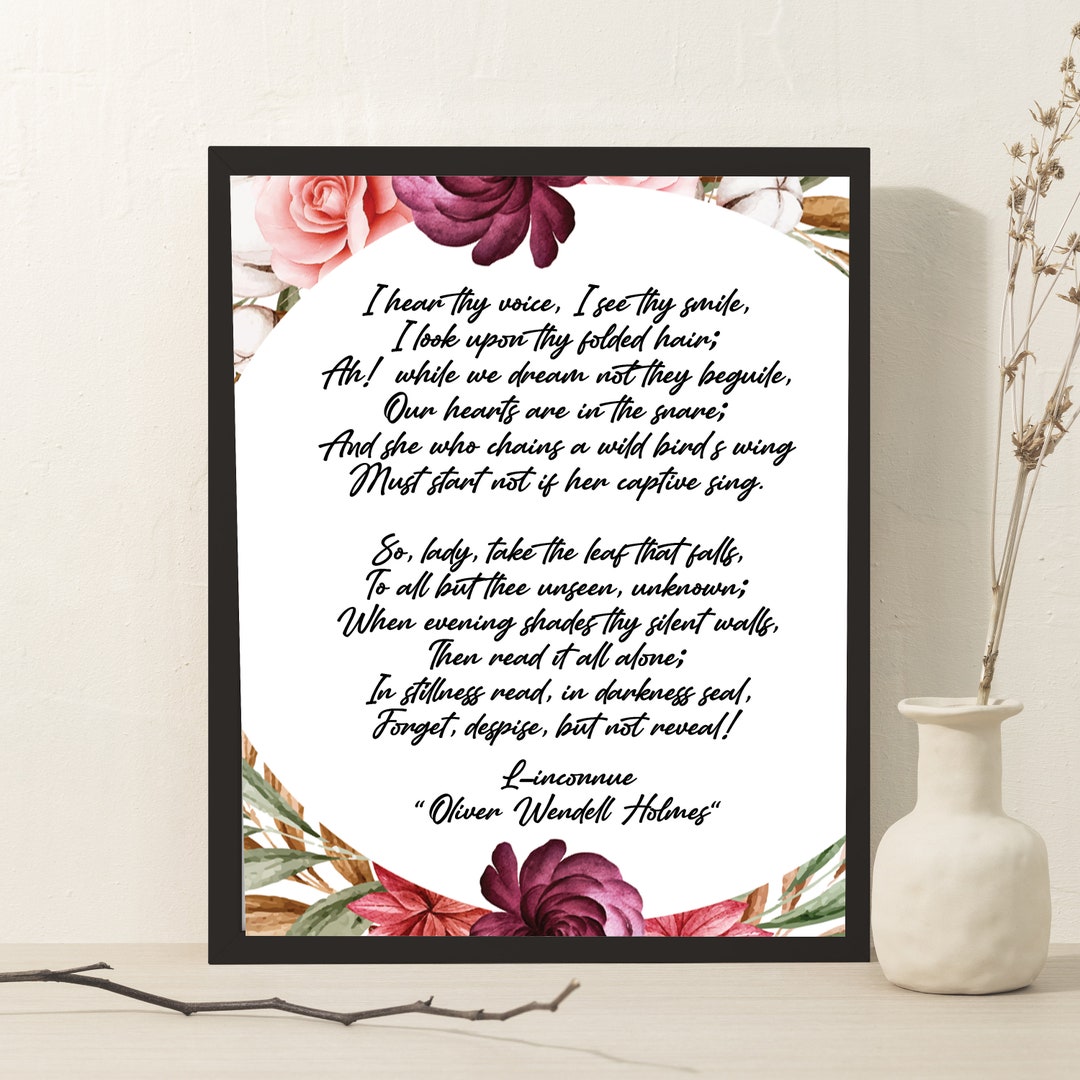 Poem Printable, the Rose and the Fern, Wendell Holmes, Poetry Quotes ...