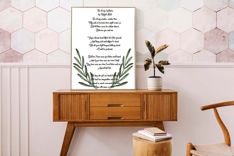 Poem Printable Robert Frost Free at My Window Poem Quote - Etsy