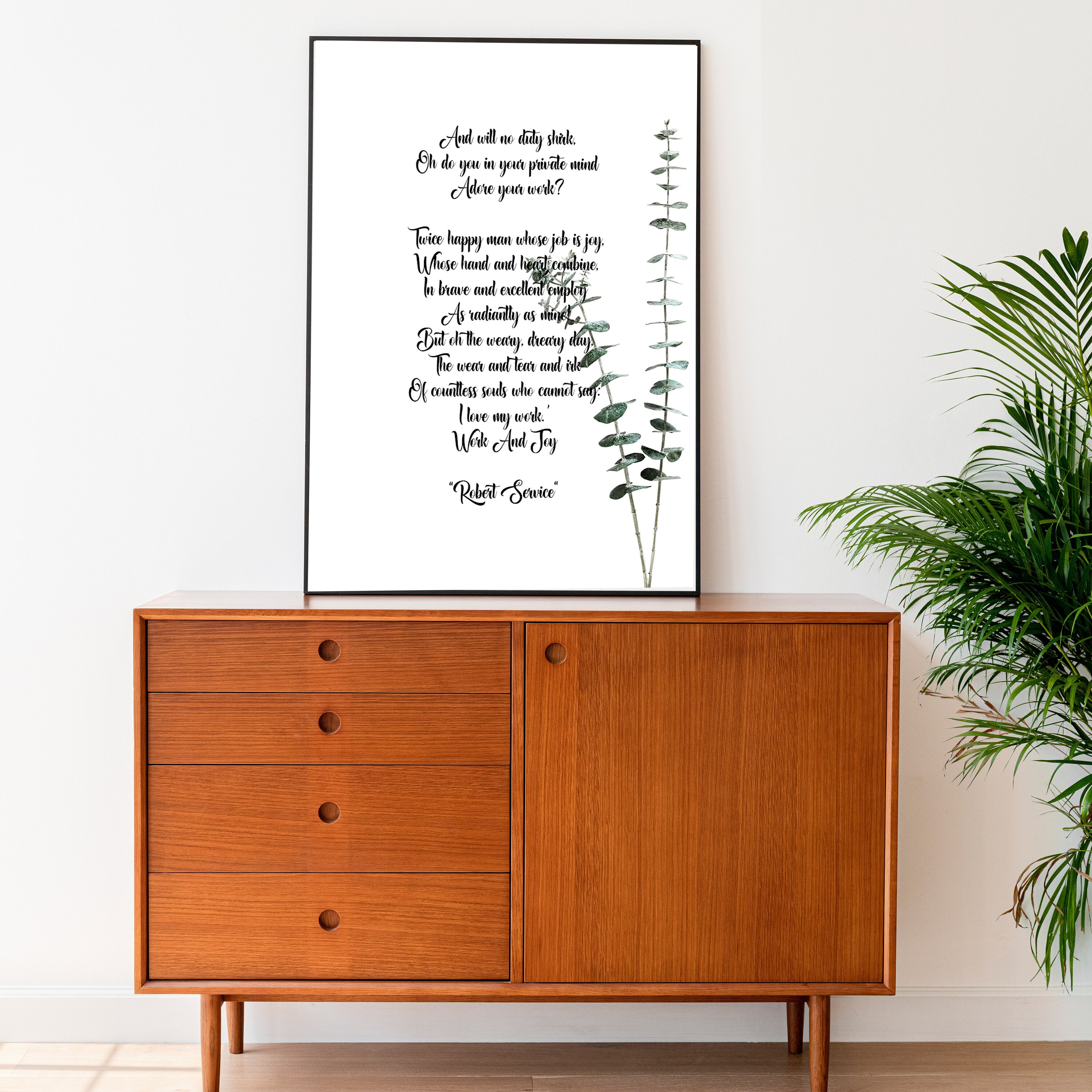 Poema imprimible Robert William Service Work and Joy Poem - Etsy México