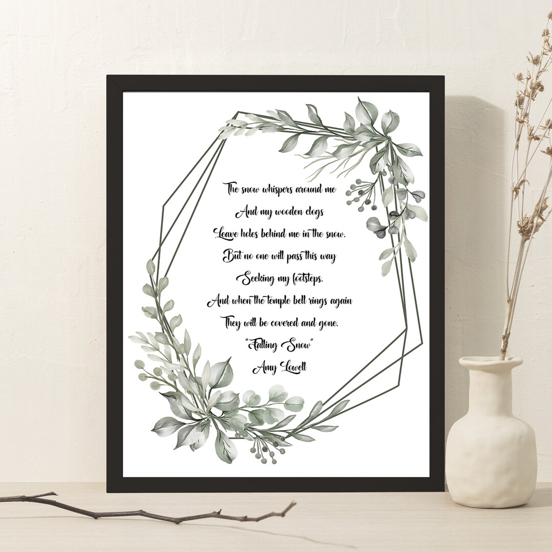 Poem Printable, Amy Lovell, Falling Snow, Poetry Printable, Poetry ...