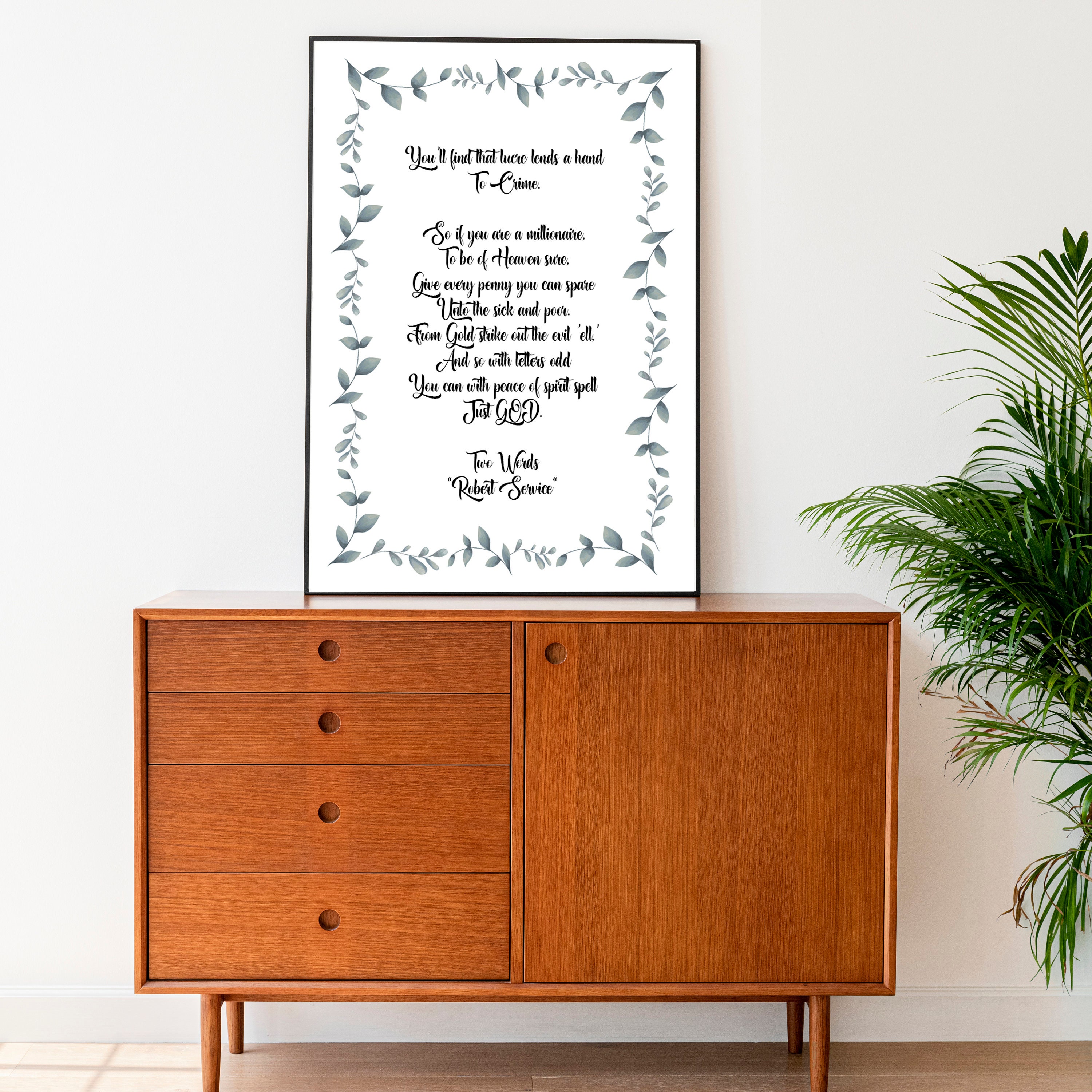 Poema imprimible Robert William Service Dos palabras - Etsy México