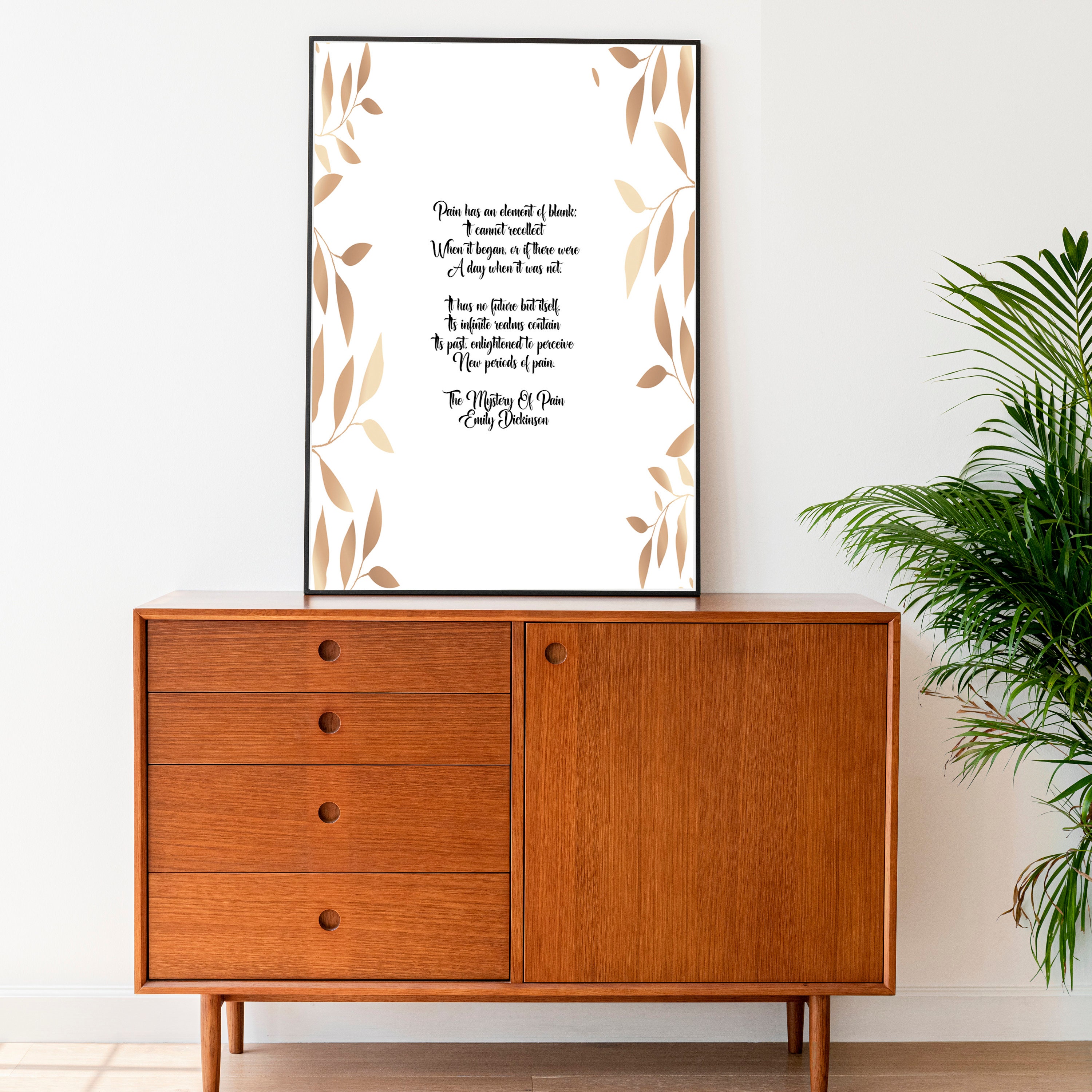Poem Printable Emily Dickinson the Mystery of Pain Poetry - Etsy