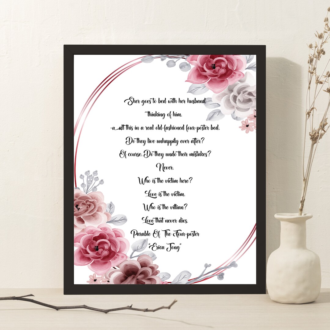 Poem Printable Erica Jong Parable of the Four-poster - Etsy