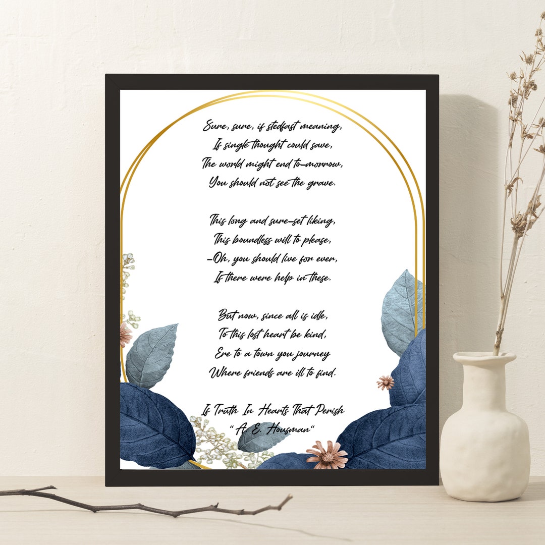 Poem Printable, A. E. Housman, Poem Quote Print, Poetry Quote Print ...