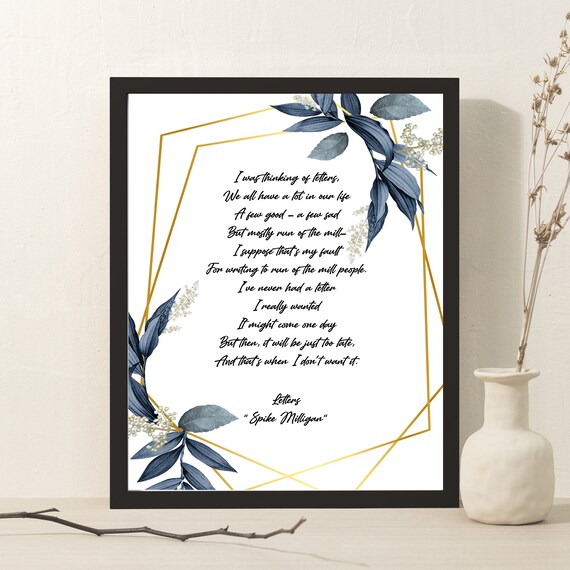 Poem Printable Spike Milligan Letters Poem Quotes Print - Etsy