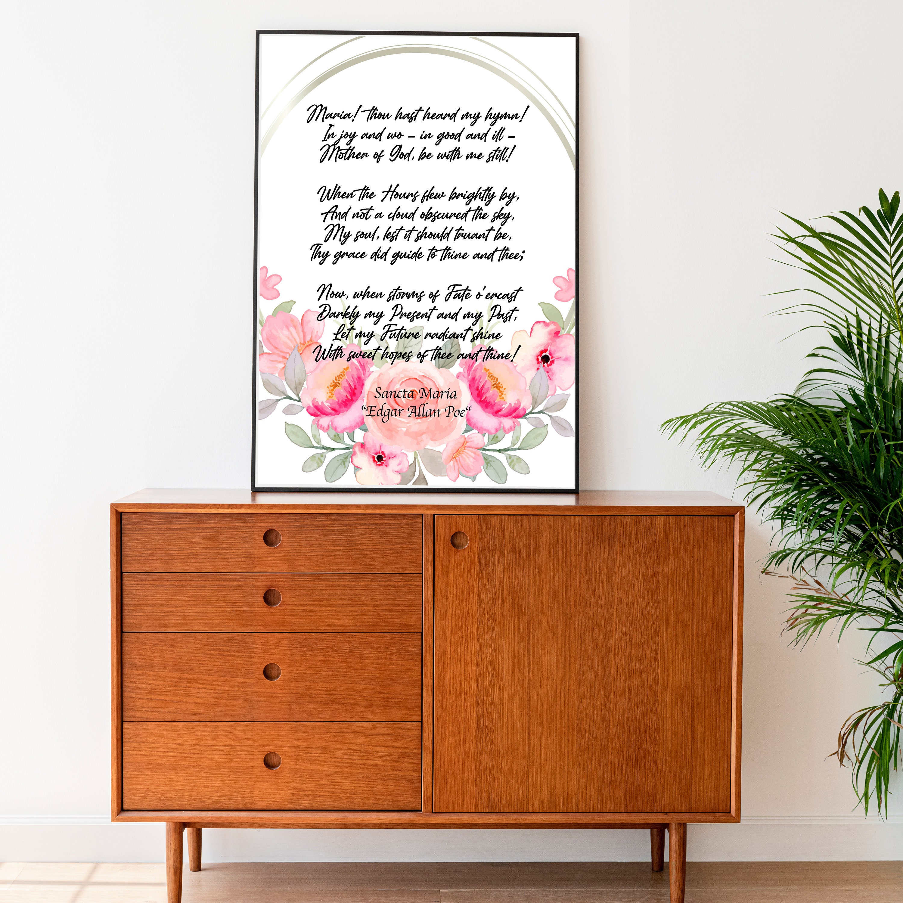 Poem Printable Edgar Allan Poe Sancta Maria Poem Quotes - Etsy
