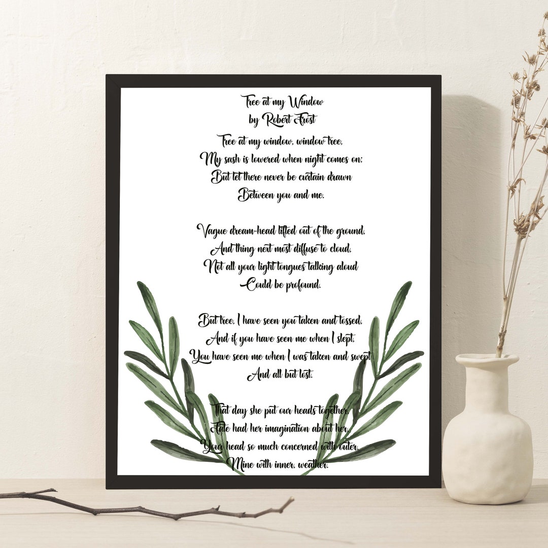 Poem Printable, Robert Frost, Free at My Window, Poem Quote Print ...