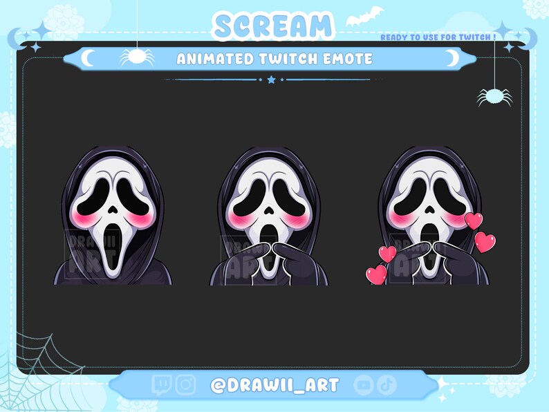 SCREAM HALLOWEEN TERROR | Animated Emote | Twitch Emotes | Discord ...