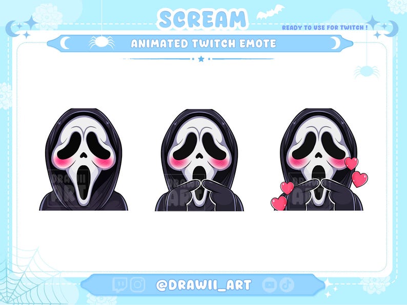 SCREAM HALLOWEEN TERROR | Animated Emote | Twitch Emotes | Discord ...