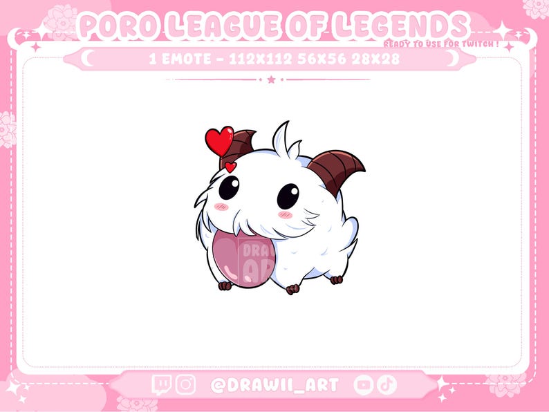 Kawaii Emote | Poro League of Legends | Emote Twitch | Discord ...