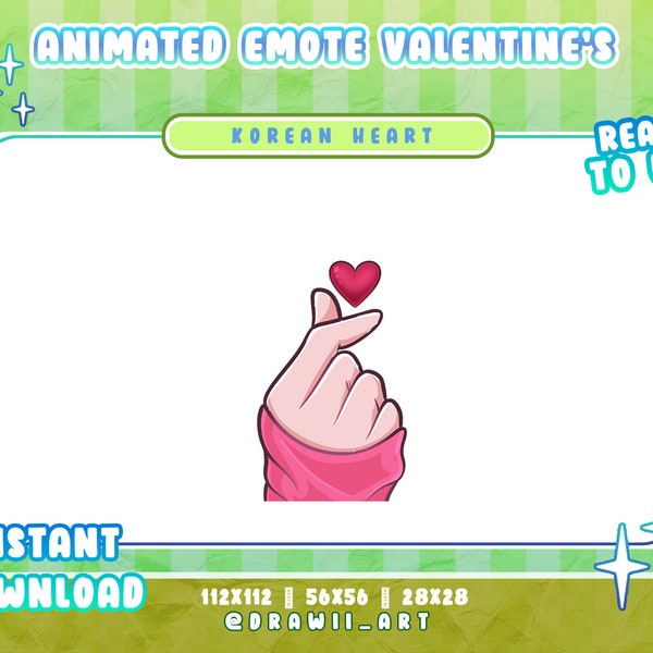Korean Heart Twitch Emote - Etsy