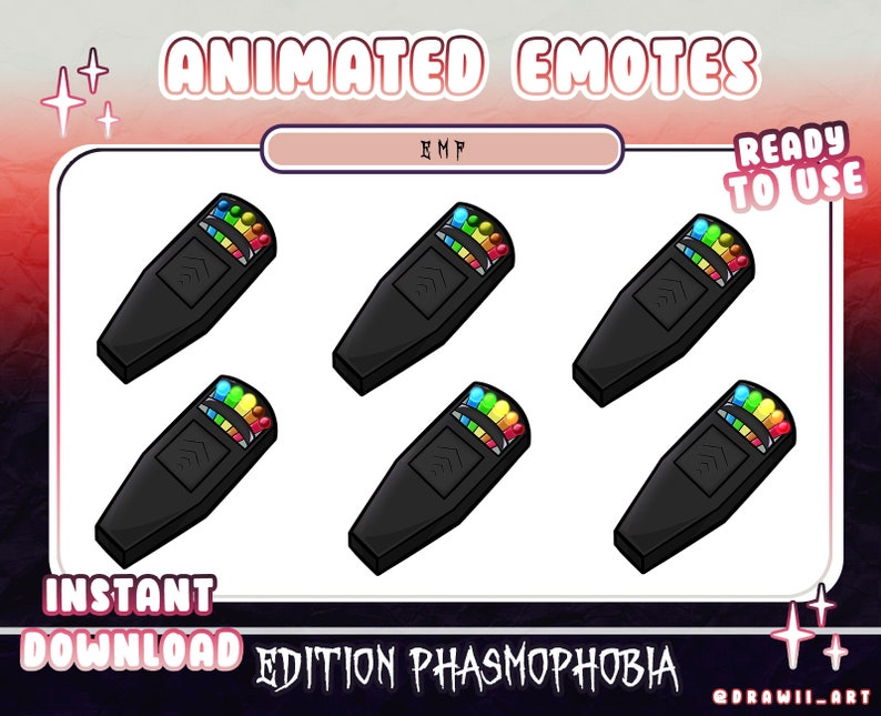 EMF Phasmophobia Animated Emote Twitch Emotes Discord Youtube - Etsy