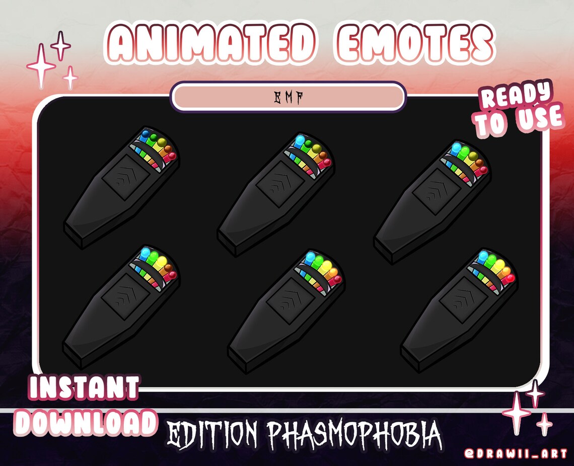 EMF Phasmophobia Animated Emote Twitch Emotes Discord Youtube - Etsy