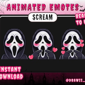 SCREAM HALLOWEEN TERROR Animated Emote Twitch Emotes Discord Youtube - Etsy