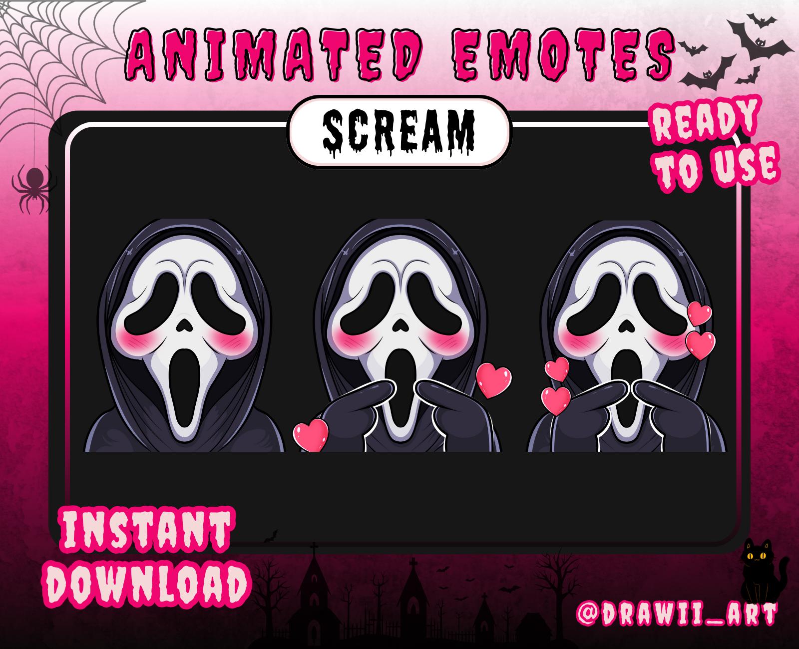 SCREAM HALLOWEEN TERROR Animated Emote Twitch Emotes Discord Youtube - Etsy