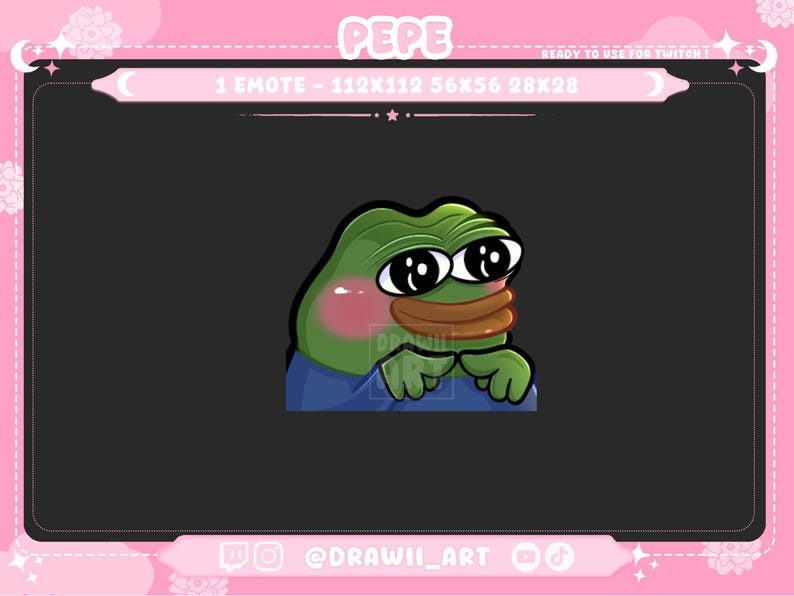 Pepe the Frog | Pepe Shy | Twitch Emotes | Discord | Youtube - Etsy