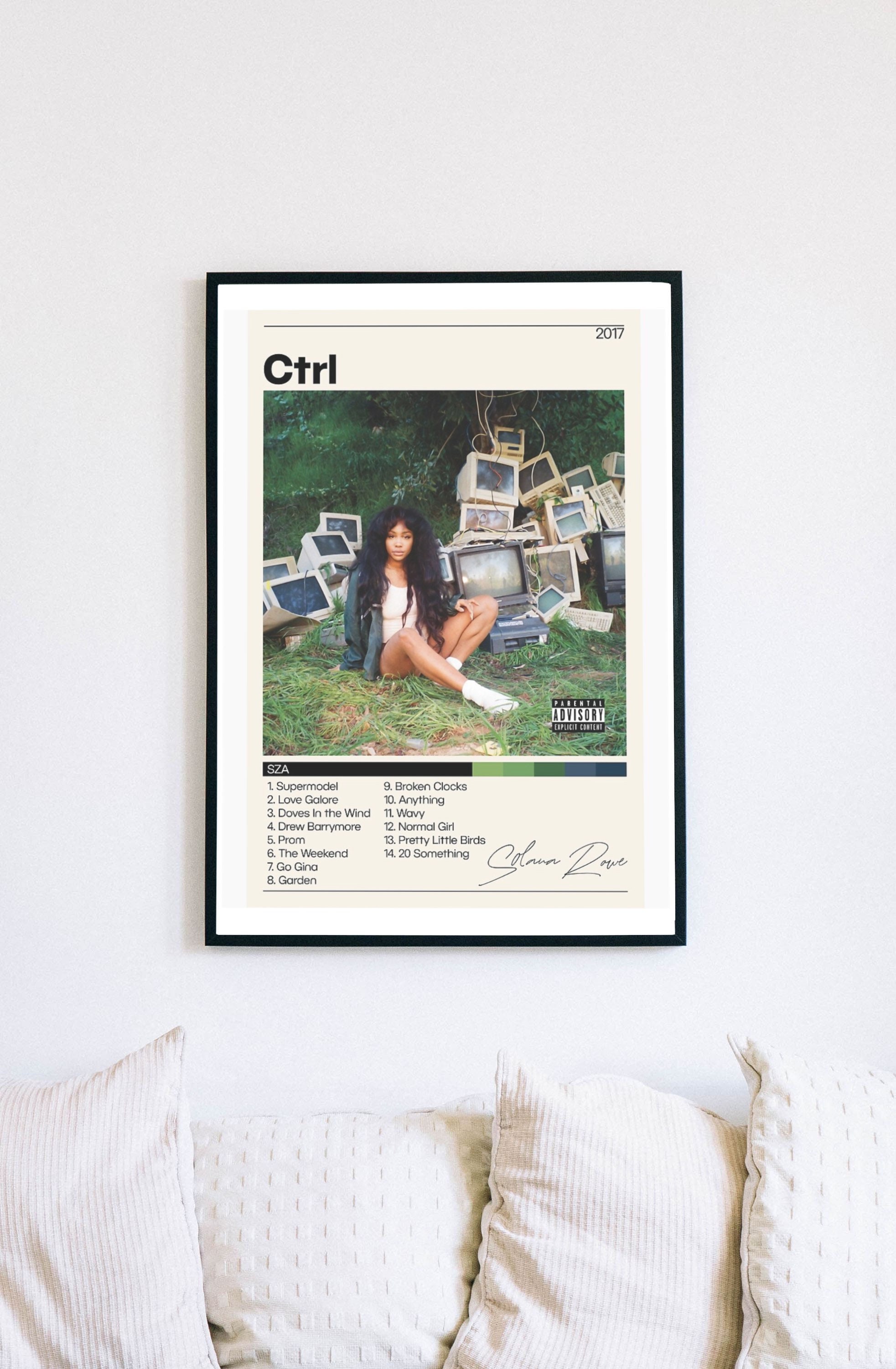 Sza Ctrl Tracklist Album Print Poster Etsy