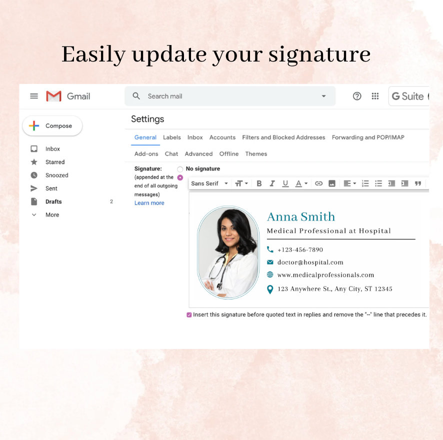EMAIL SIGNATURES Editable Template for Medical Professionals Edit on ...