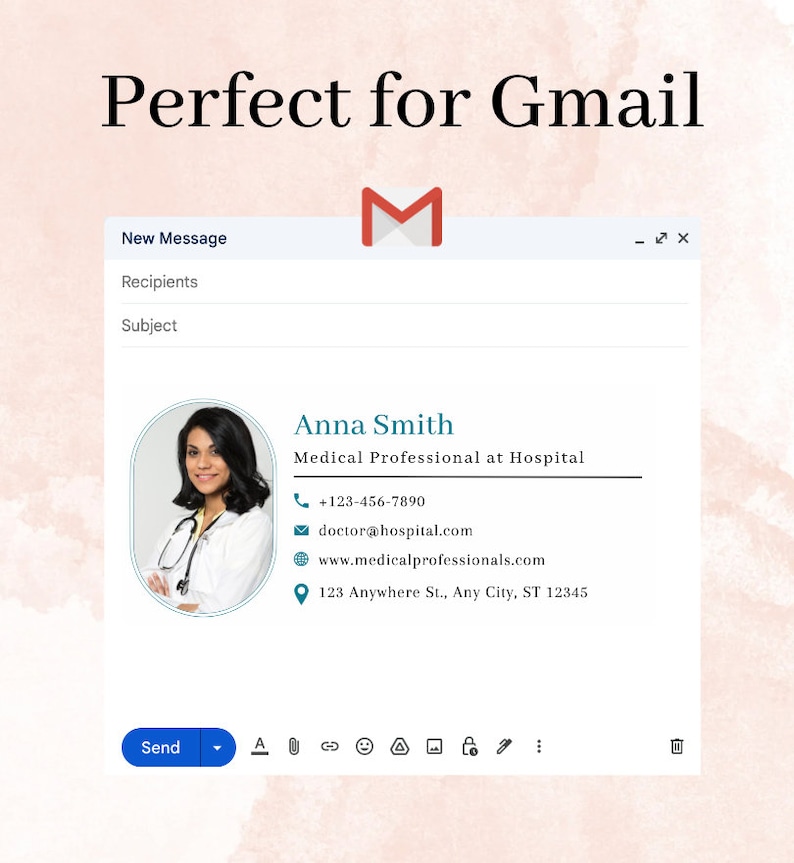 EMAIL SIGNATURES Editable Template for Medical Professionals Edit on ...
