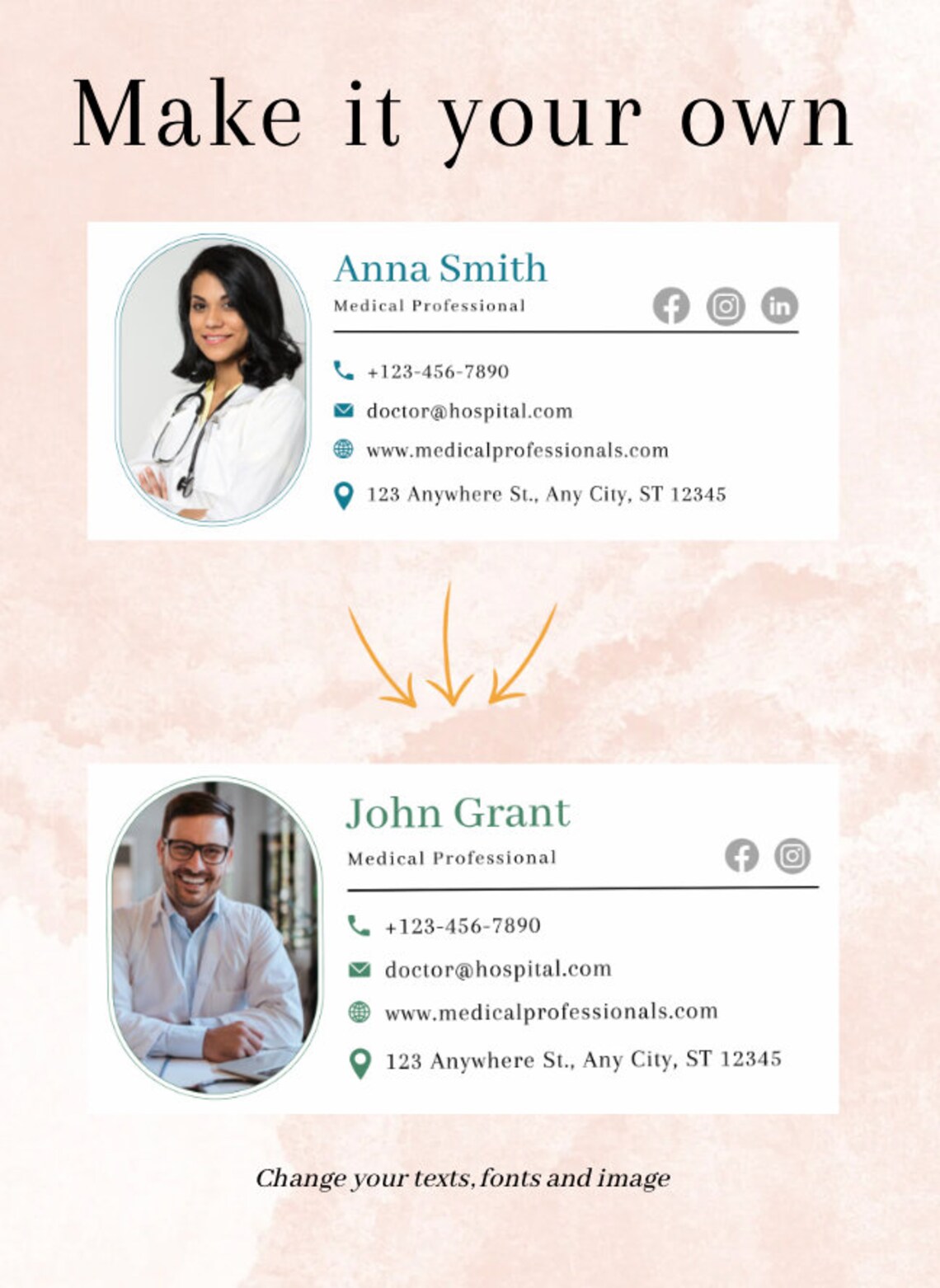 EMAIL SIGNATURES Editable Template for Medical Professionals - Etsy