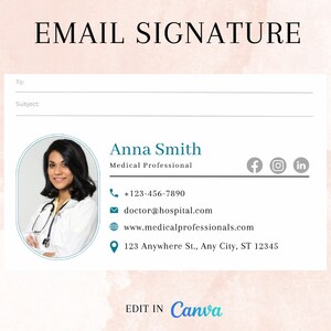 EMAIL SIGNATURES Editable Template for Medical Professionals Edit on ...