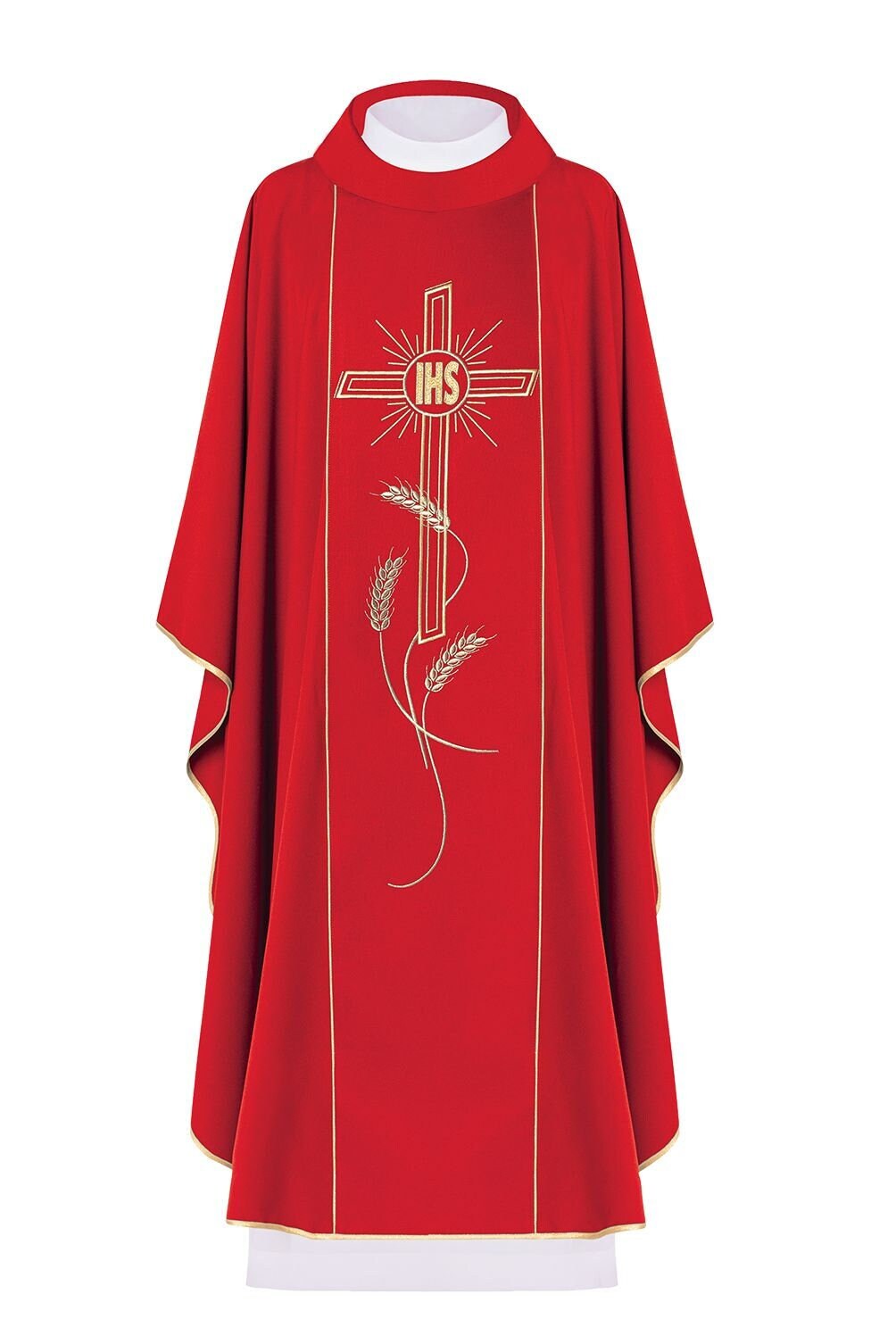 Embroidered Chasuble Cross With Ihs Symbol - Red (H14) - Etsy