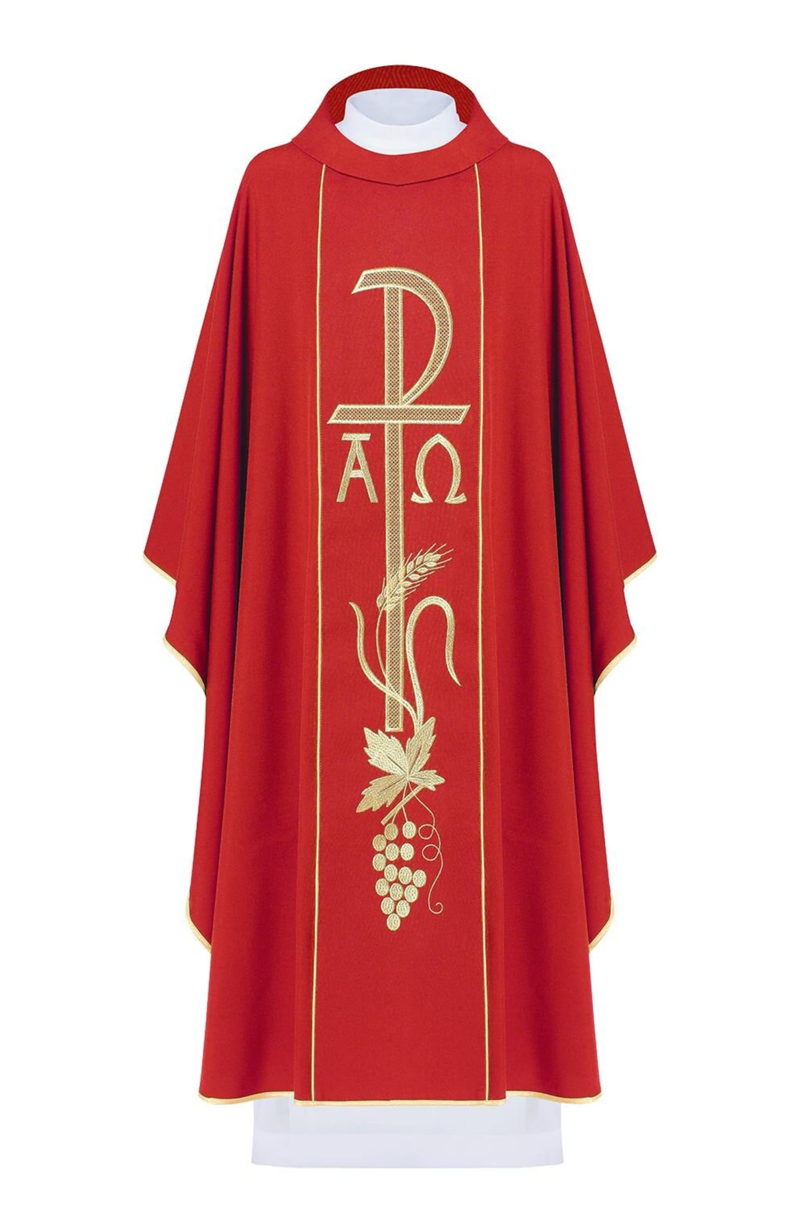Alpha and Omega Embroidered Chasuble - Red (H15) - Etsy