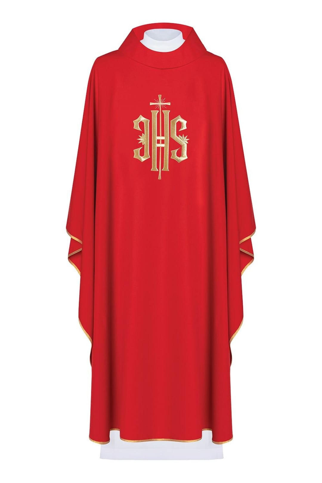 Embroidered Chasuble With Ihs Symbol - Red (H5) - Etsy