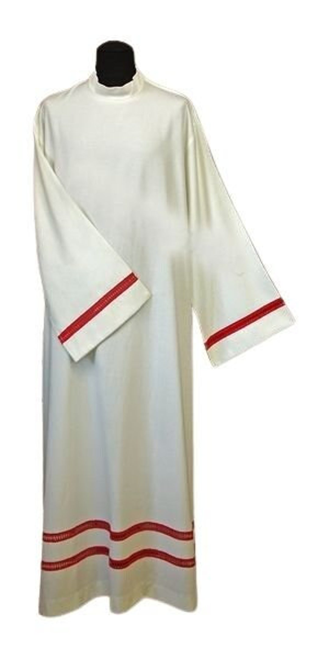 Linen Priest Alb - Red Inset - Etsy