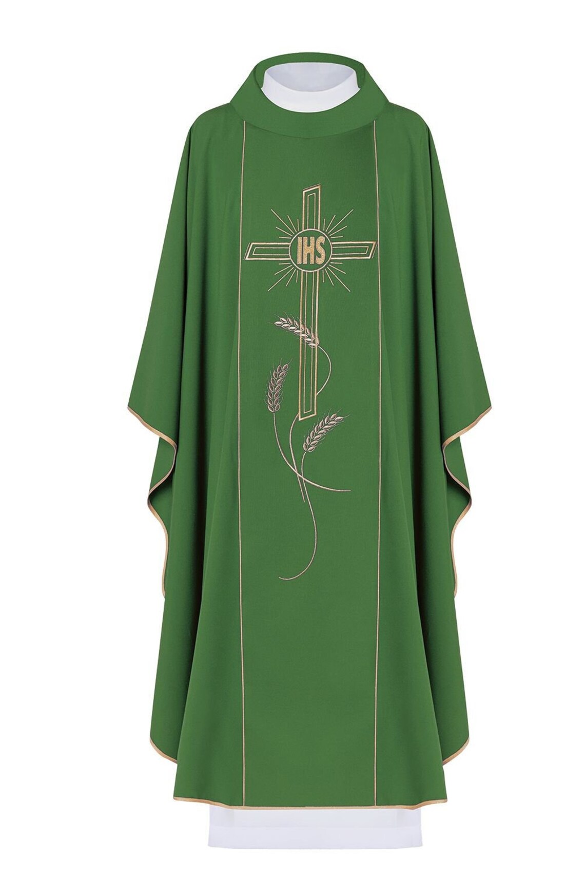 Embroidered Chasuble Cross With Ihs Symbol - Green (H14) - Etsy
