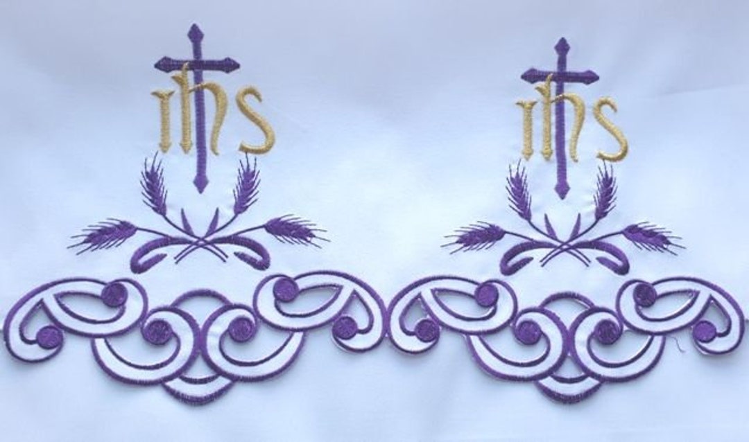 Embroidered Altar Cloth - Ihs Cross (64) - Etsy
