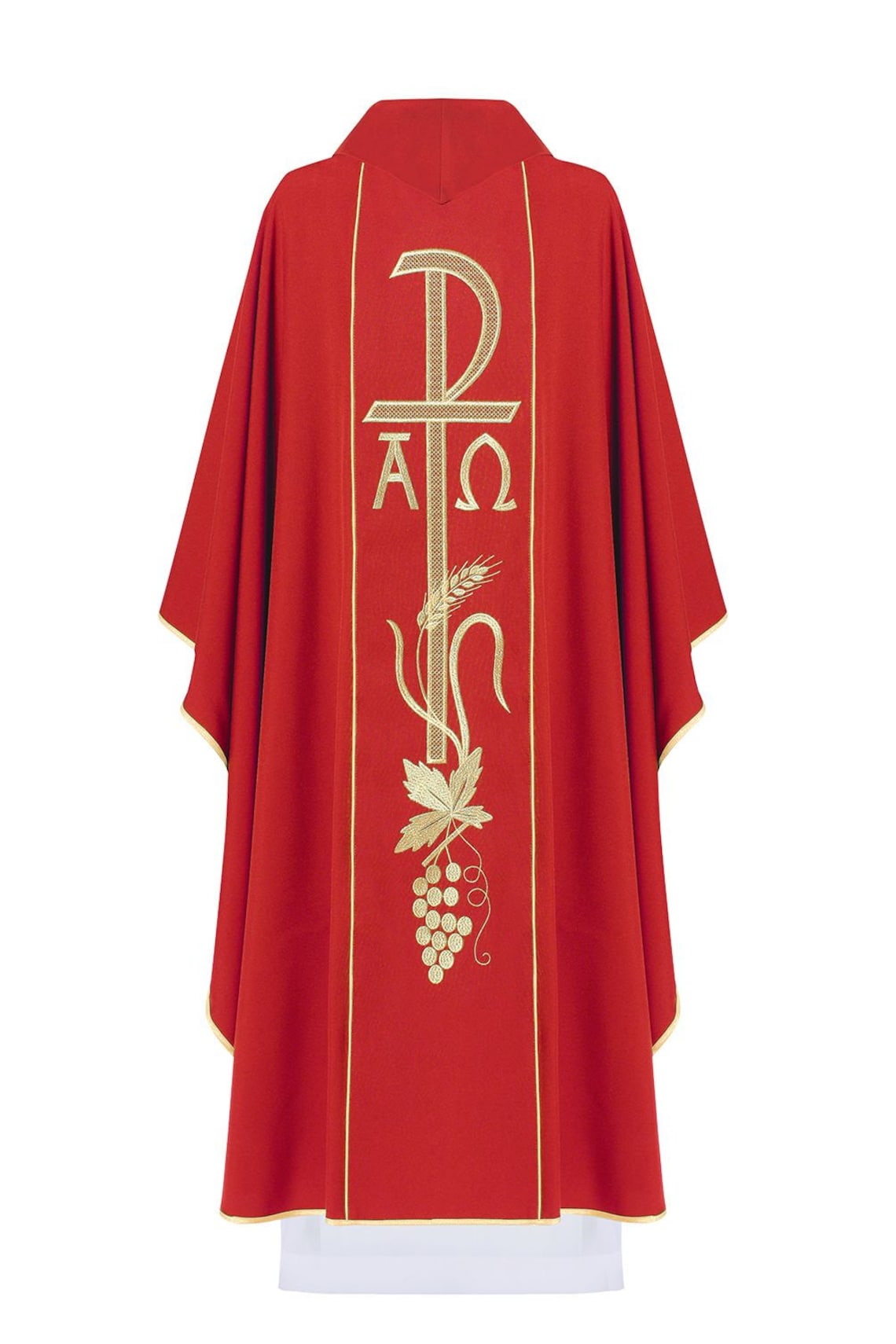 Alpha and Omega Embroidered Chasuble - Red (H15) - Etsy