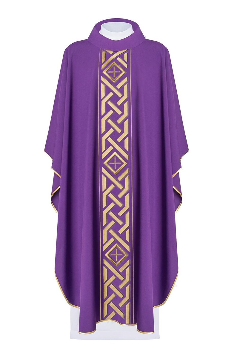 Chasuble Embroidered Cross - Purple (H177) - Etsy