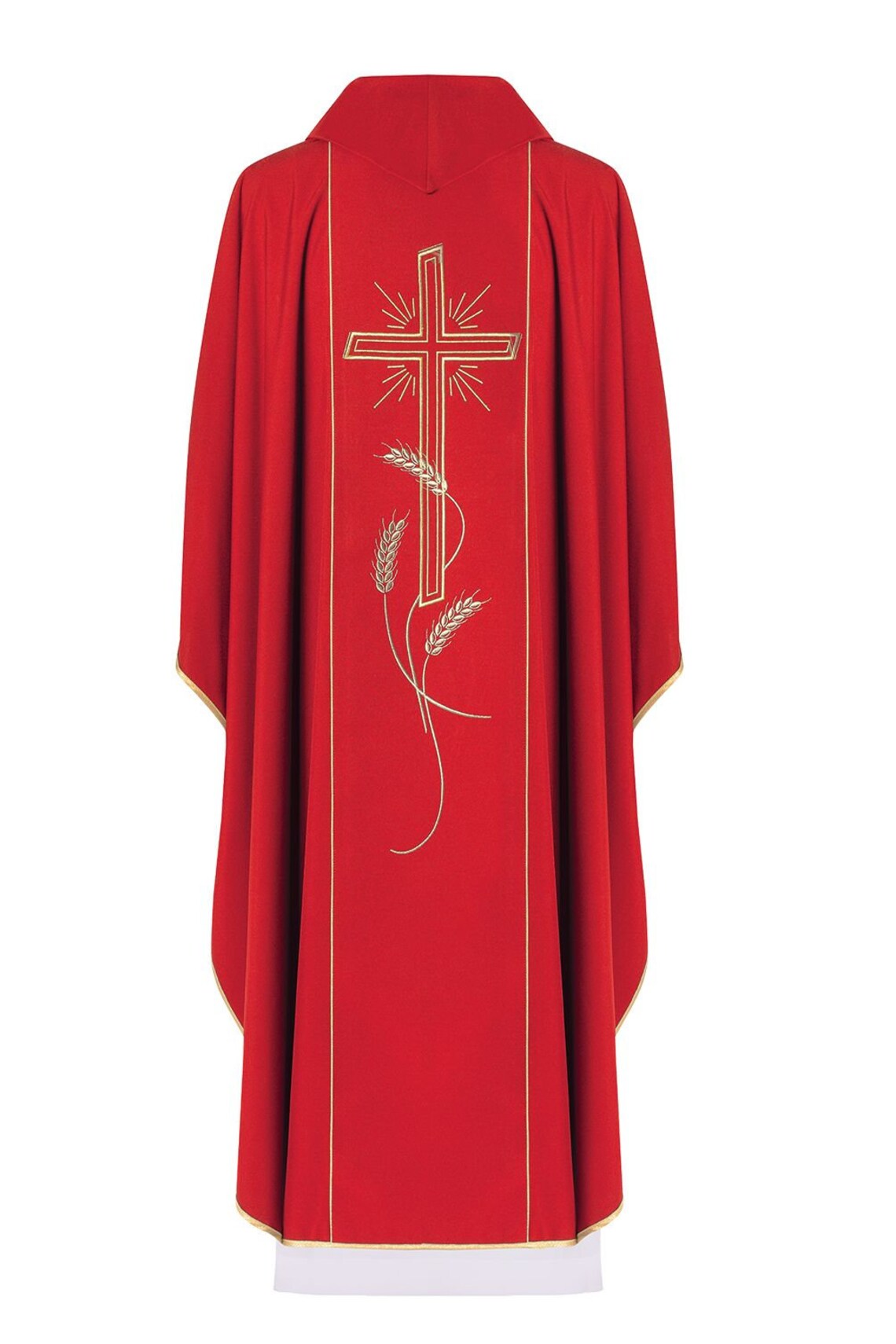 Embroidered Chasuble Cross With Ihs Symbol - Red (H14) - Etsy