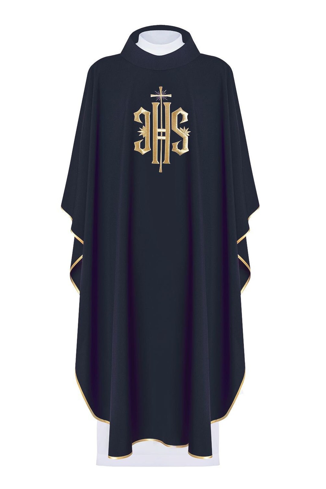Embroidered Chasuble With Ihs Symbol - Black (H5) - Etsy