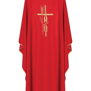 Alpha Omega Embroidered Chasuble - Red (H6) - Etsy