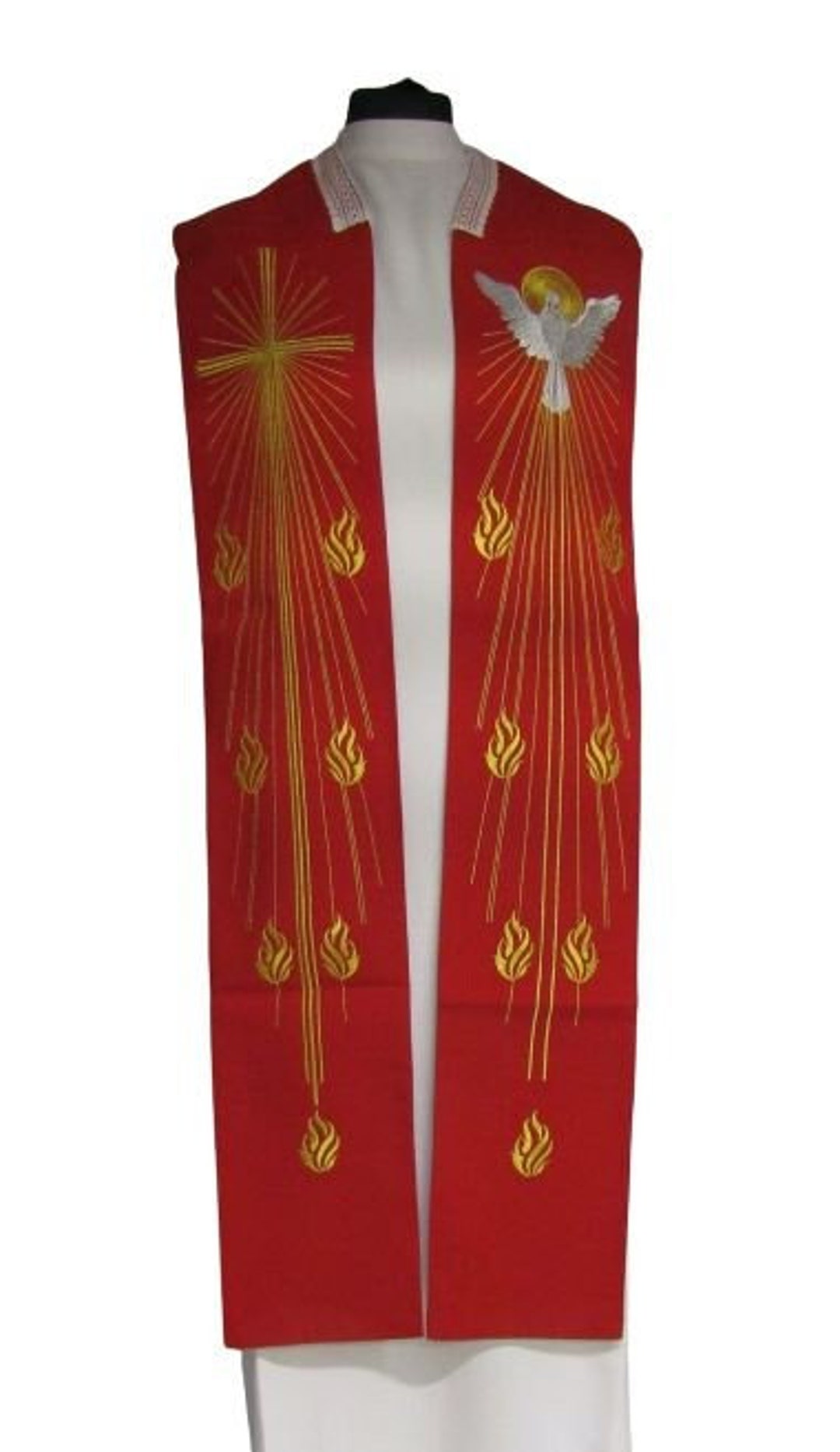 Holy Spirit Stole - Red Embroidered - Etsy