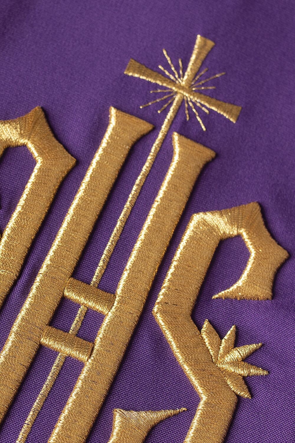 Embroidered Chasuble With Ihs Symbol Purple H5 - Etsy