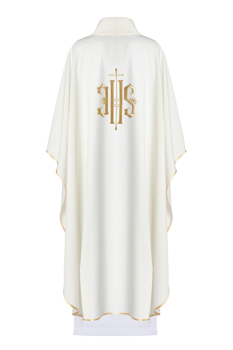 Embroidered Chasuble With Ihs Symbol - Ecru (H5) - Etsy