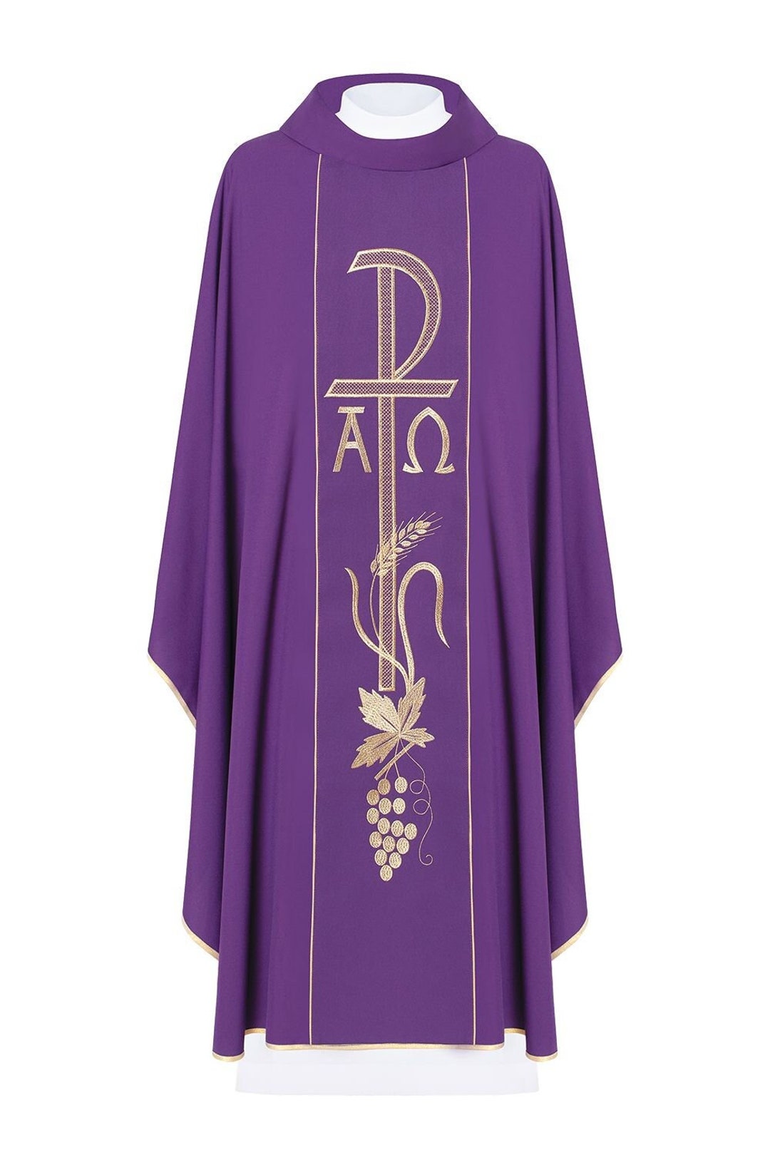 Alpha and Omega Embroidered Chasuble - Purple (H15) - Etsy