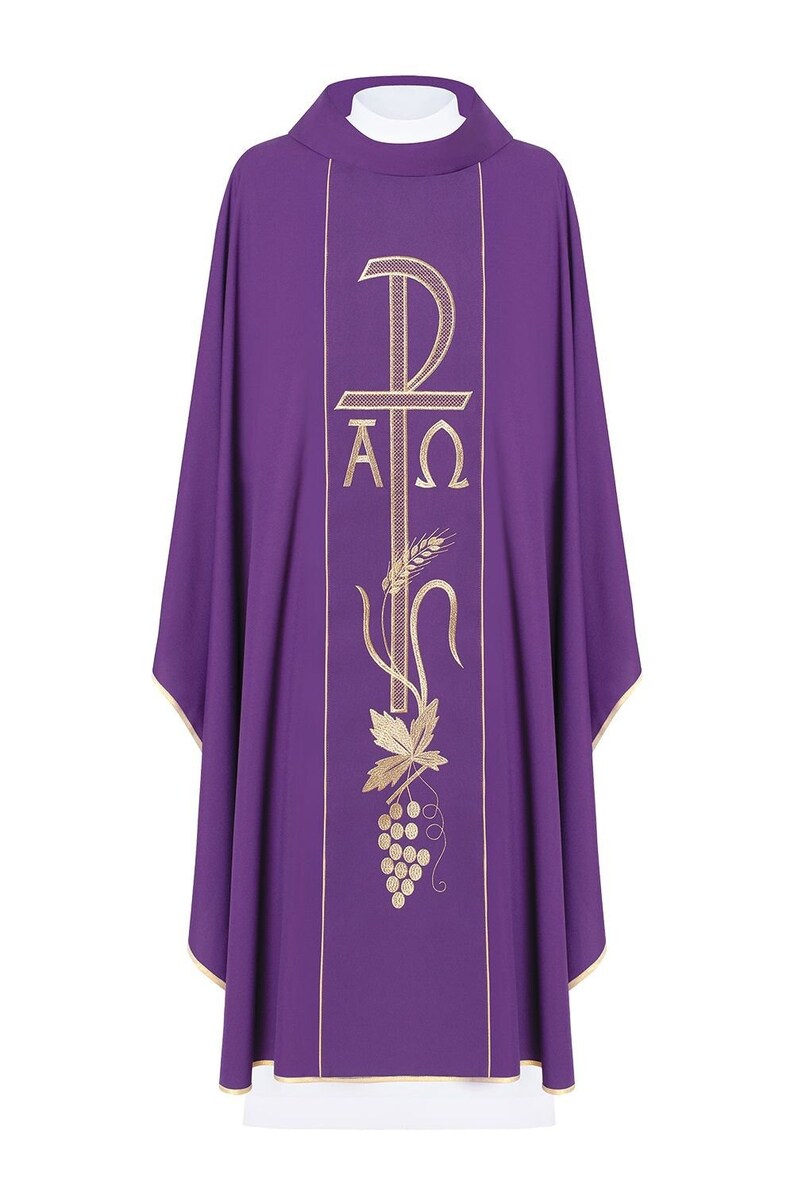 Alpha and Omega Embroidered Chasuble - Purple (H15) - Etsy