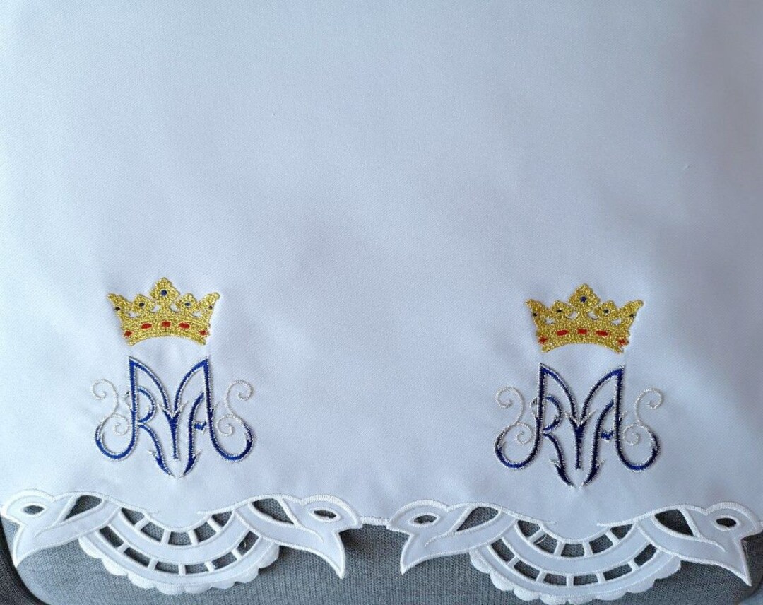 Embroidered Altar Cloth - Marian Pattern Silver Thread (172) - Etsy