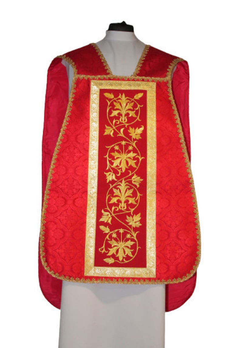 Roman Chasuble Red Heart of Jesus - Etsy
