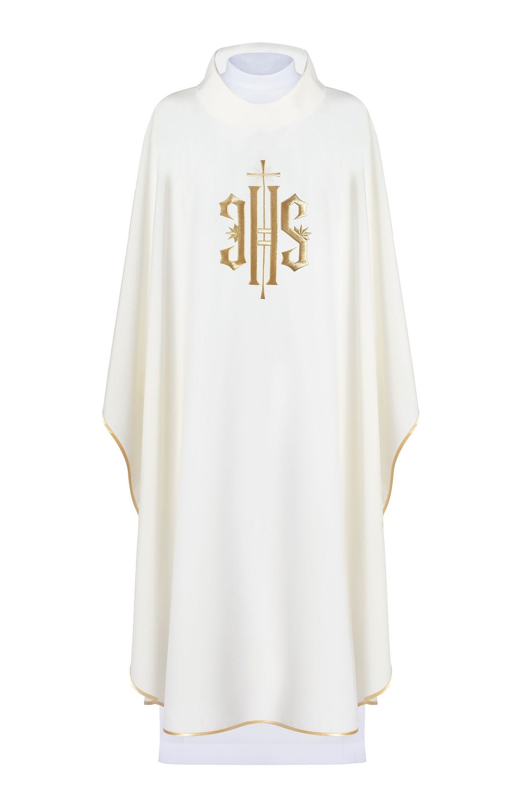Embroidered Chasuble With Ihs Symbol - Ecru (H5) - Etsy