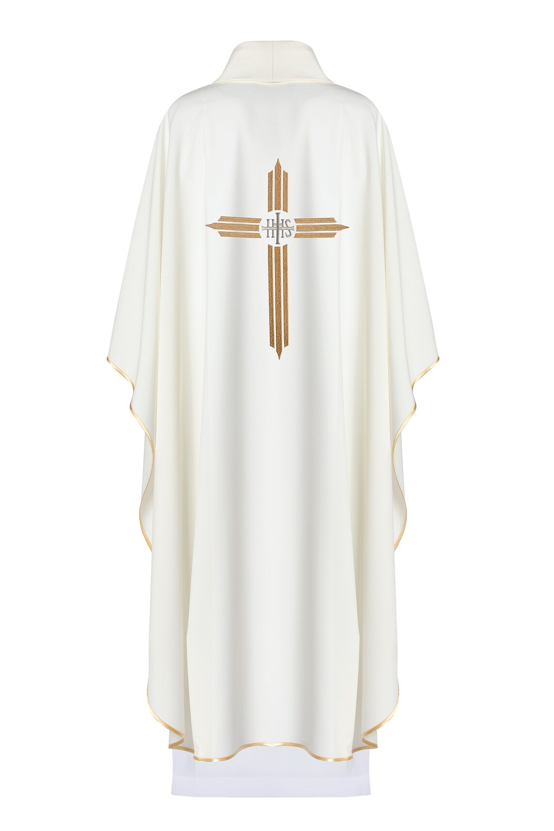 Chasuble Embroidered Cross With Ihs Symbol - Ecru (H7) - Etsy