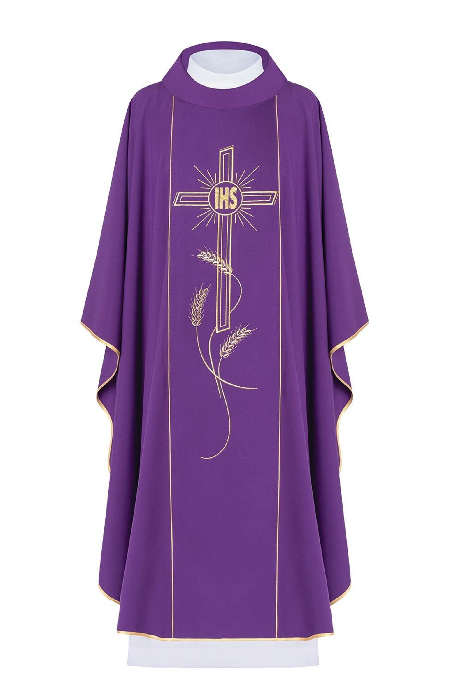 Embroidered Chasuble Cross With Ihs Symbol - Purple (H14) - Etsy