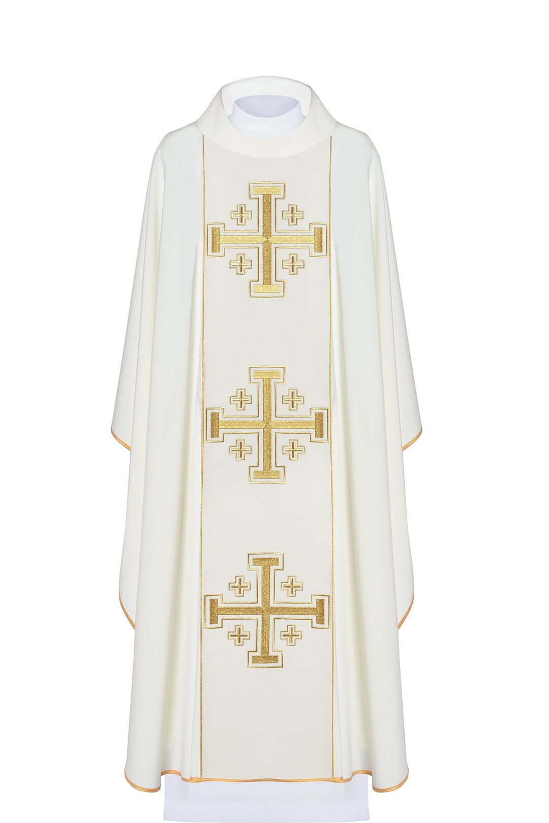 Chasuble Embroidered Jerusalem Crosses Ecru H8 - Etsy